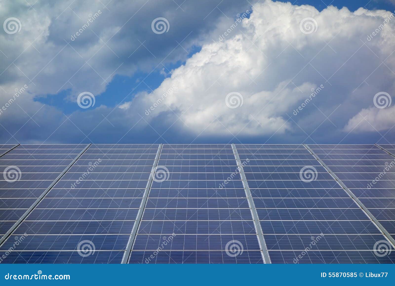 Solar Panel Cloudy Sky stock image. Image of cloudy, energy - 55870585