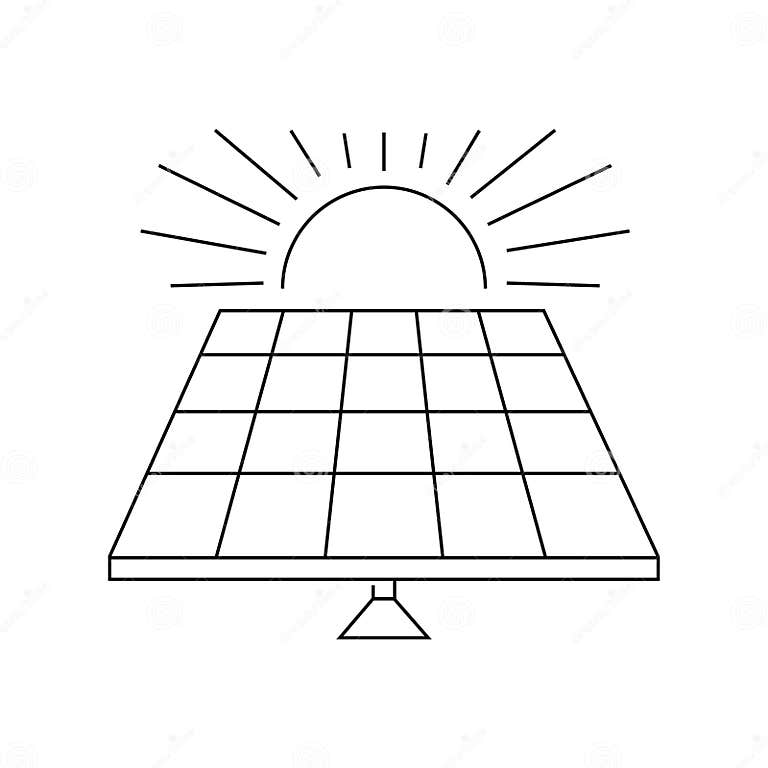 Solar Panel Color Line Icon. Renewable Energy Sources Stock Vector ...