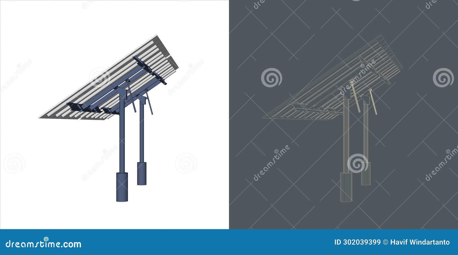 Vector Solar Panel Concept. Line Blueprint Wire-frame Style Stock ...