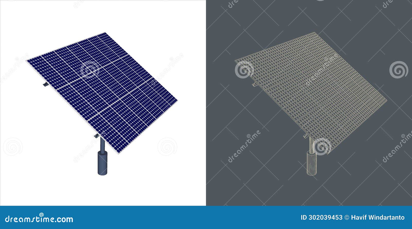 Vector Solar Panel Concept. Line Blueprint Wire-frame Style Stock ...