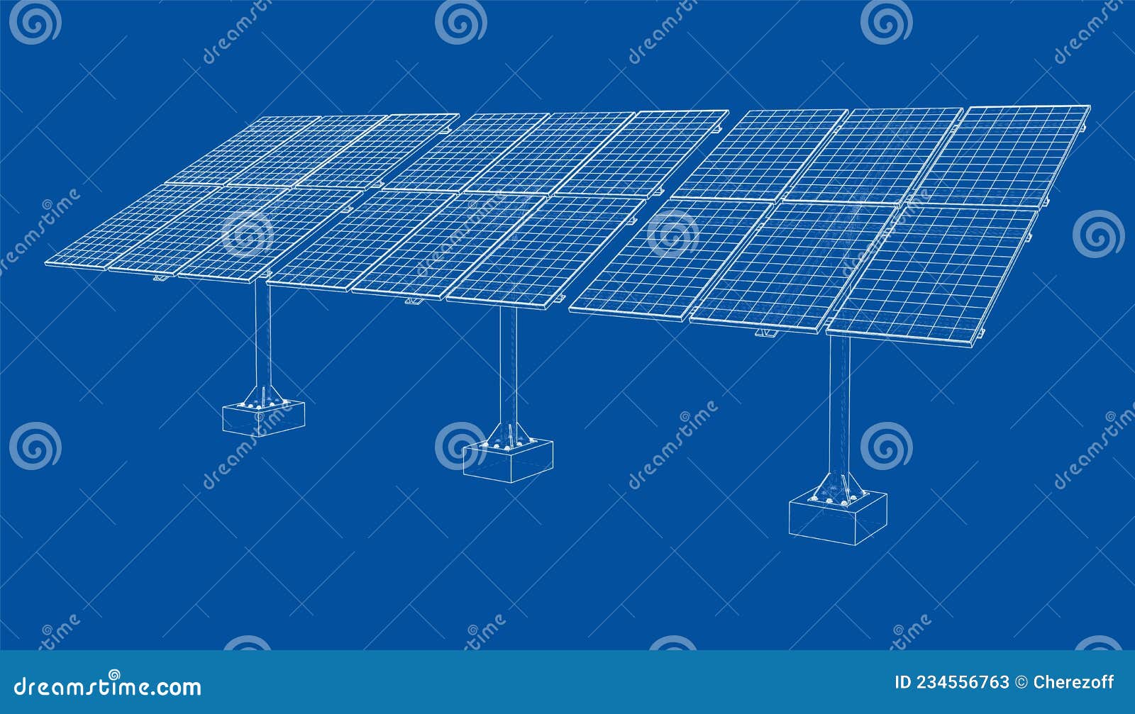 Solar Panel Concept. Vector Rendering of 3d Stock Vector - Illustration ...