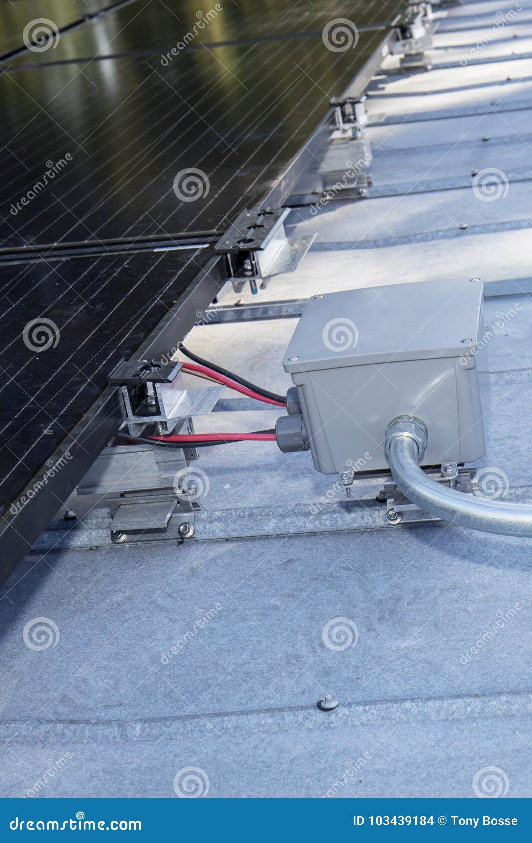 Solar Panel Connector Box stock photo. Image of electric - 103439184
