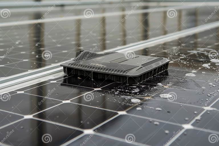 A Solar Panel Covered with Water Droplets after Rainfall, Inspect and ...