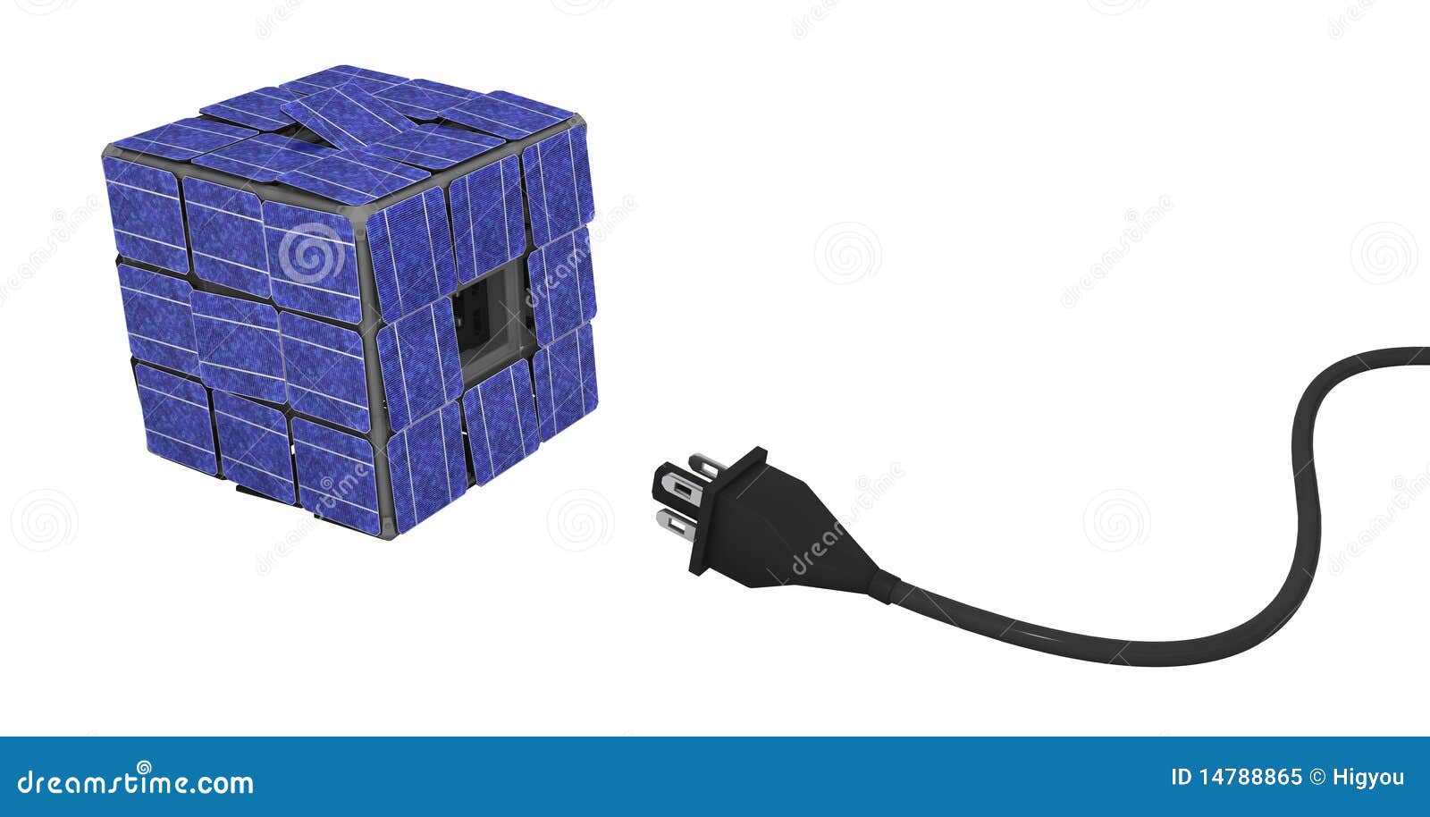Solar Panel Cube Connection Stock Illustration - Illustration of ...