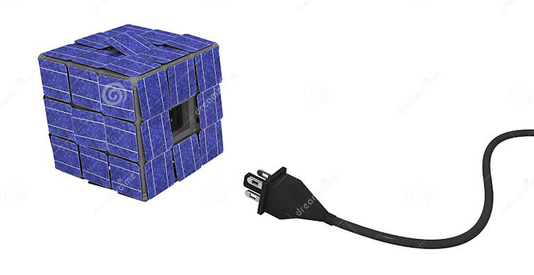 Solar Panel Cube Connection Stock Illustration - Illustration of ...