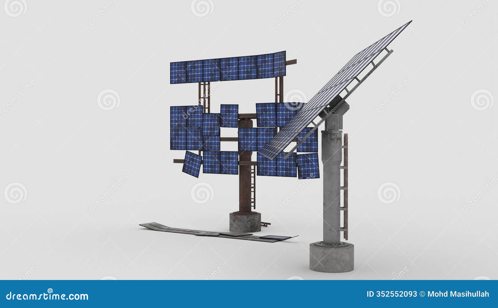Solar Panel Damage Due To Strong Winds Stock Image - Image of cell ...
