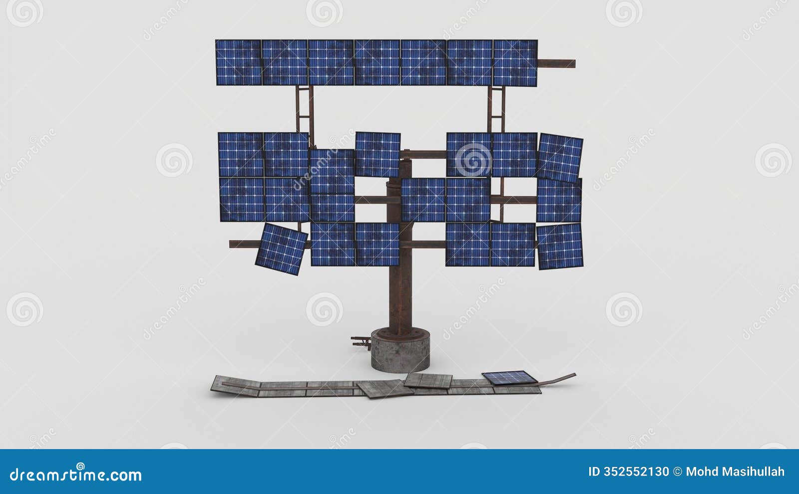 Solar Panel Damage Due To Strong Winds Stock Photo - Image of ...