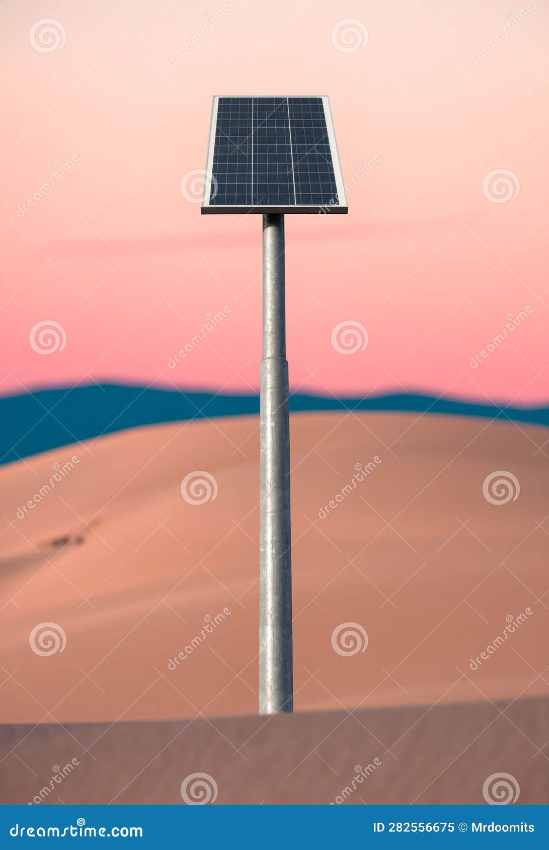 Solar Panel in a Desert stock image. Image of cell, energy - 282556675