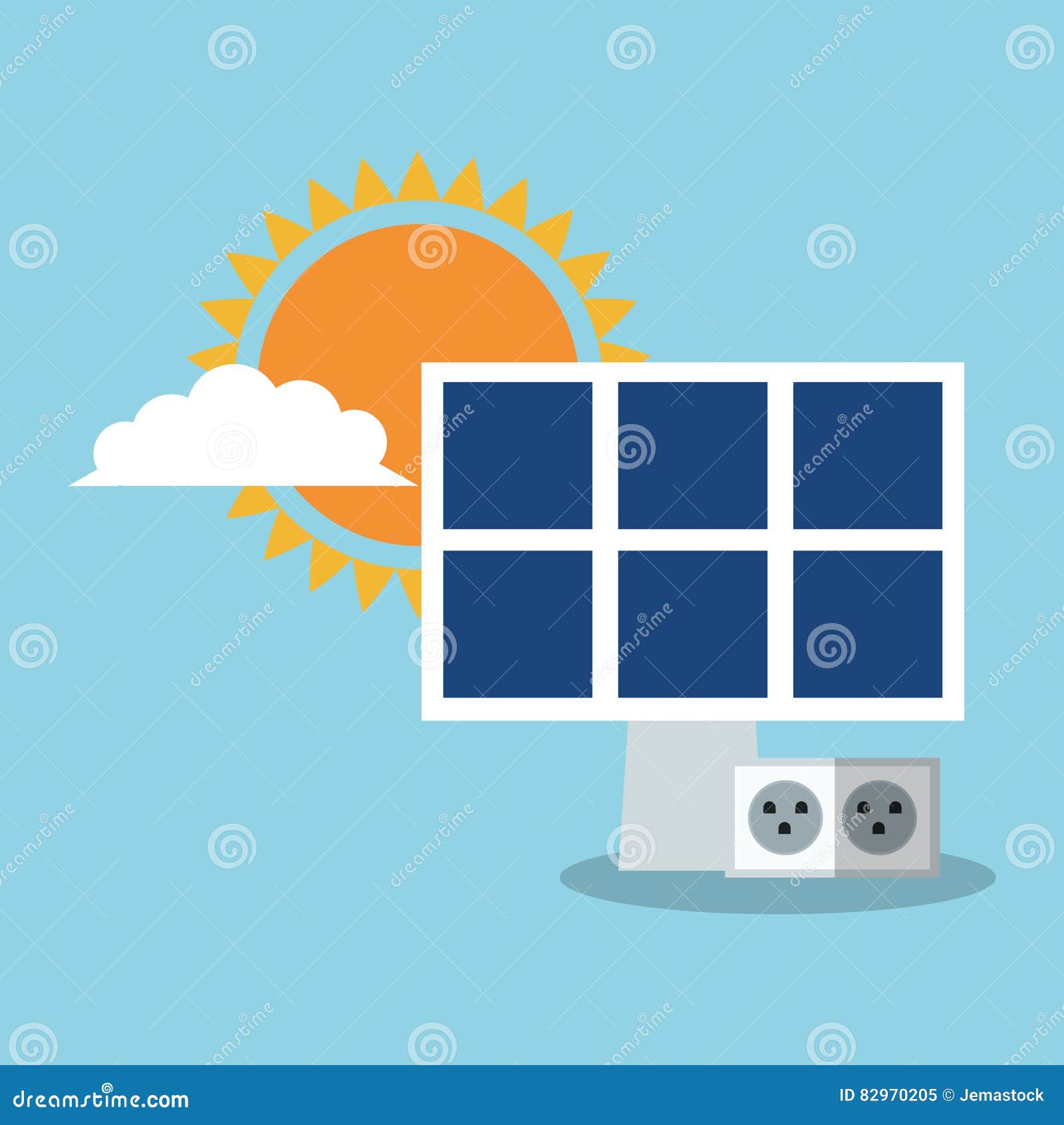 Solar panel design stock vector. Illustration of graphic - 82970205