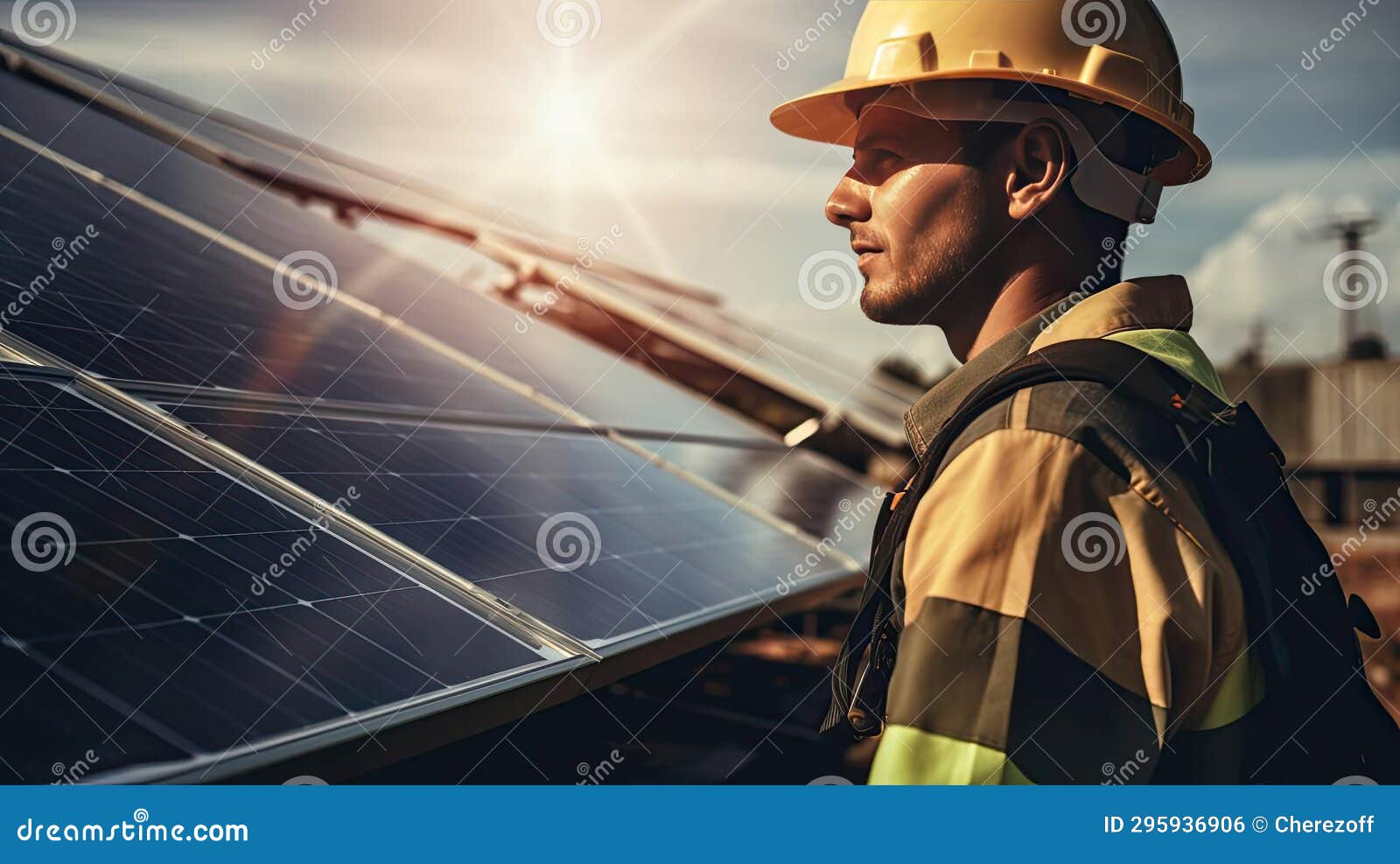 Solar Panel Design and Installation Engineer Stock Illustration ...