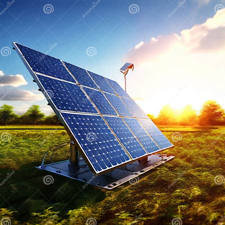 Solar Panel a Device that Converts Sunlight into Electricity O Stock ...
