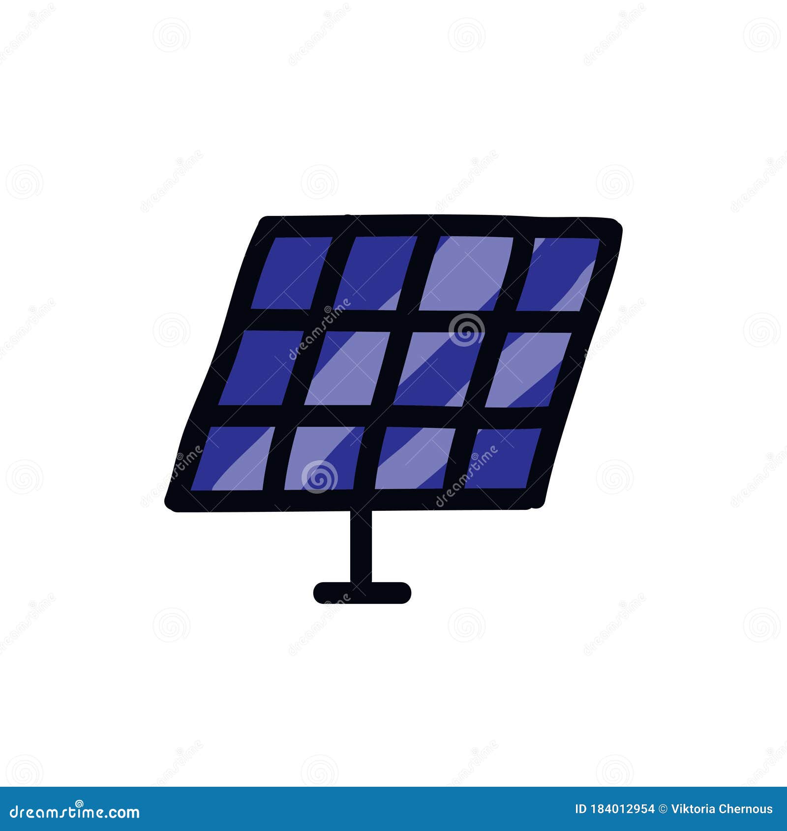 Solar Panel Doodle Icon, Vector Illustration Stock Illustration ...