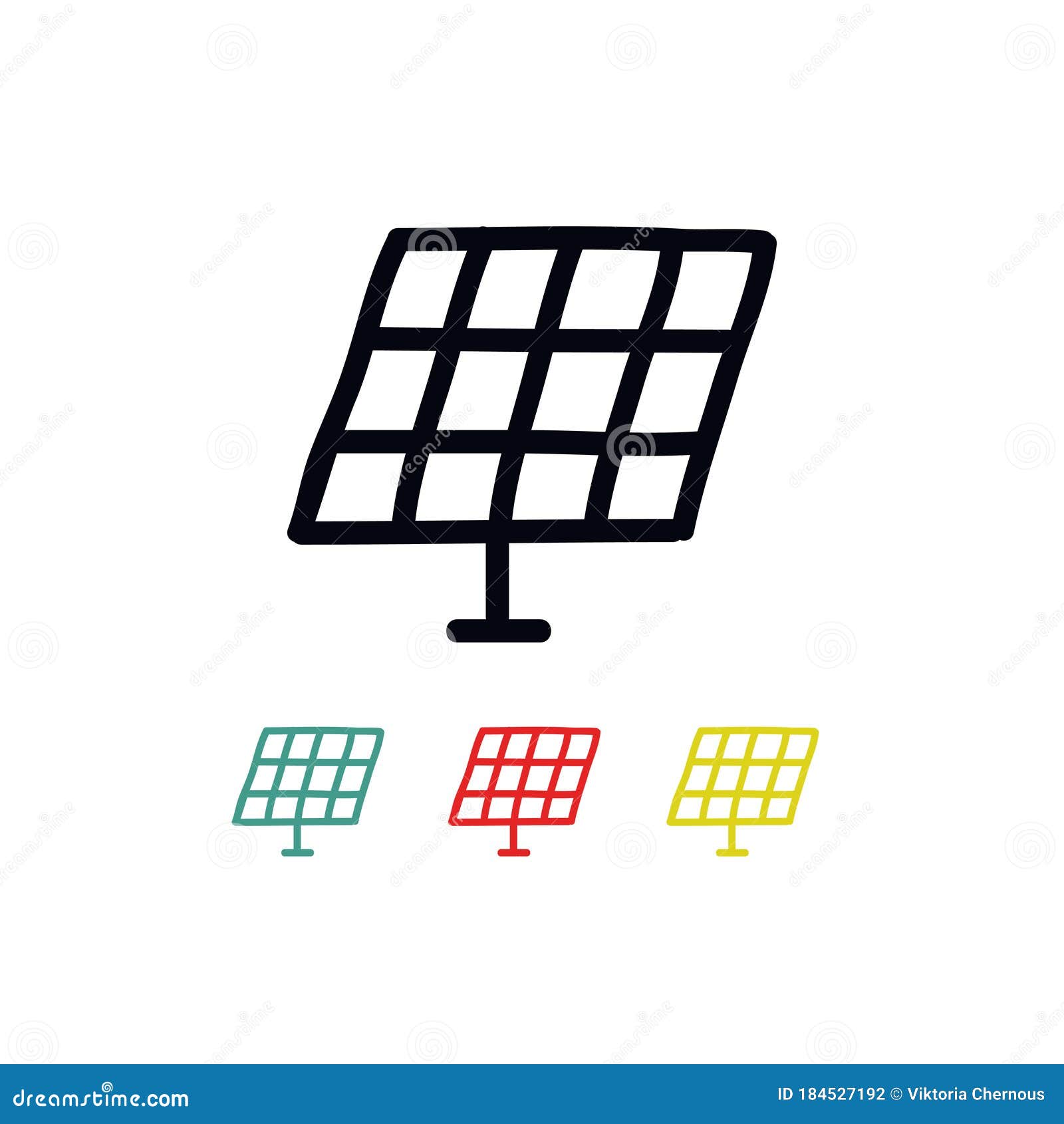 Solar Panel Doodle Icon, Vector Illustration Stock Illustration ...