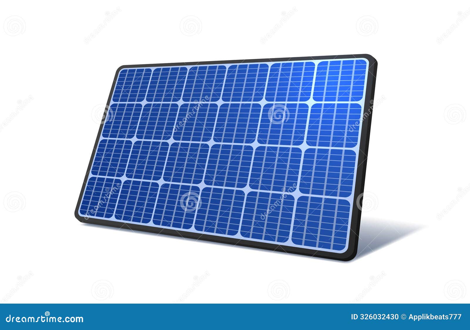 Solar Panel Electricity Generation, Vector Illustration on the White ...