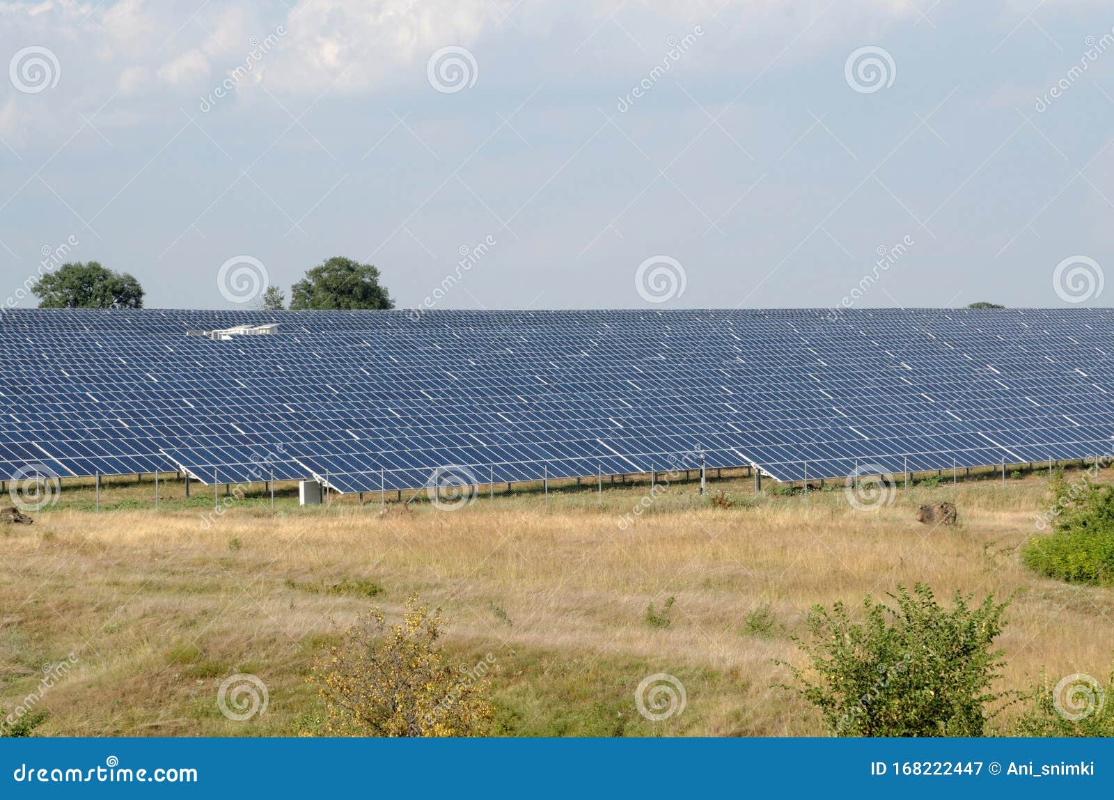 Solar Panel in an Empty Field Stock Image - Image of blue, charge ...