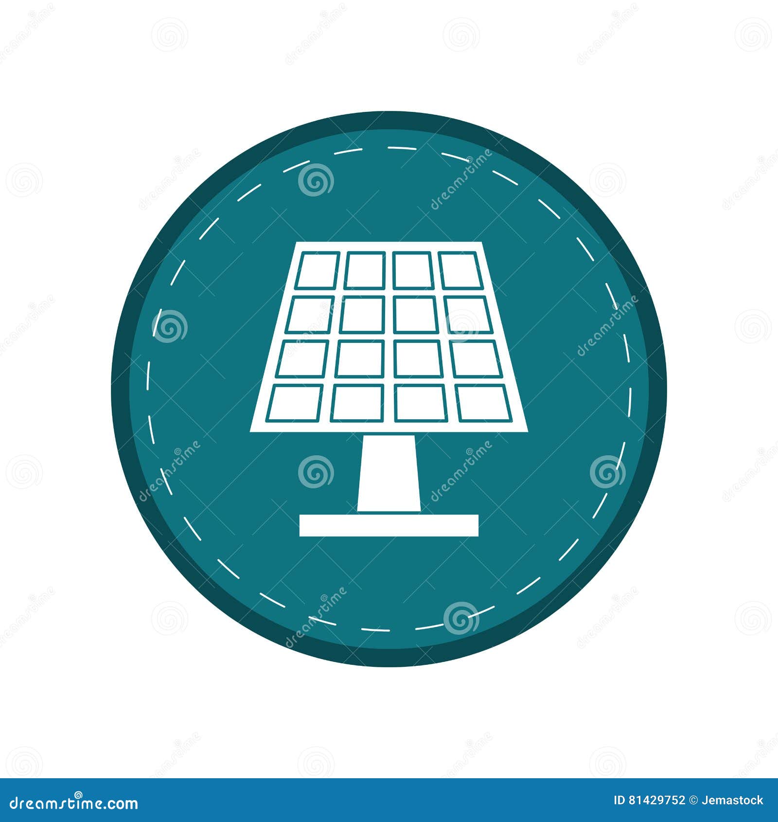 Solar Panel Energy Ecological Clean Green Circle Stock Vector ...