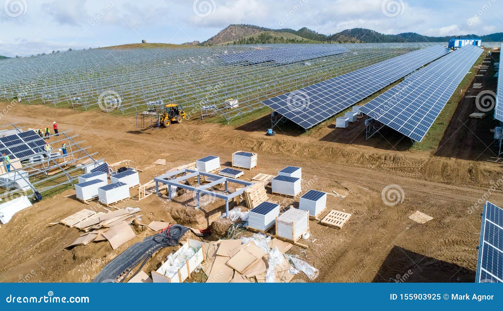 Solar Panel Energy Electricity Construction Installation Built Stock ...