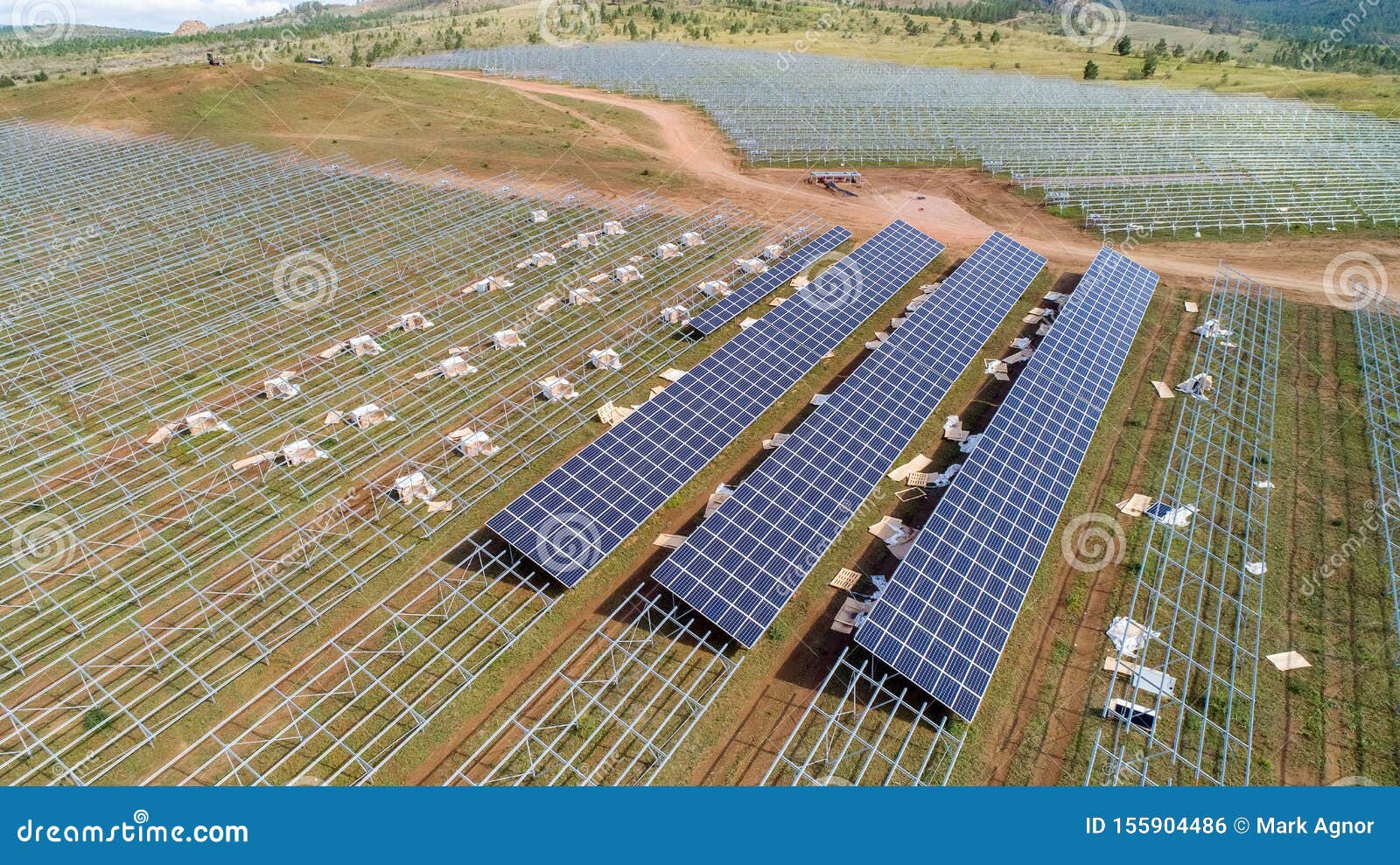 Solar Panel Energy Electricity Construction Installation Built Stock ...