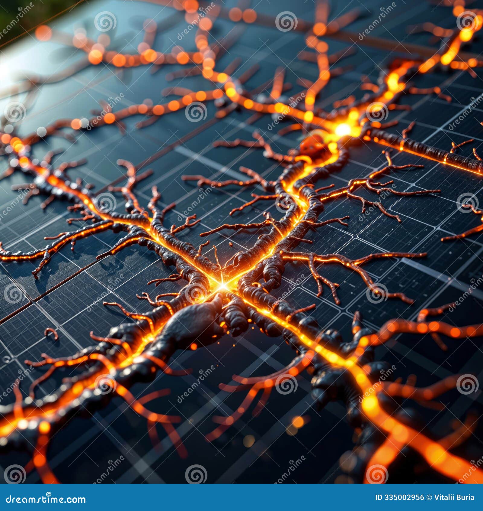 Abstract Energy Flow Representation Across Solar Panels, Generative Ai ...