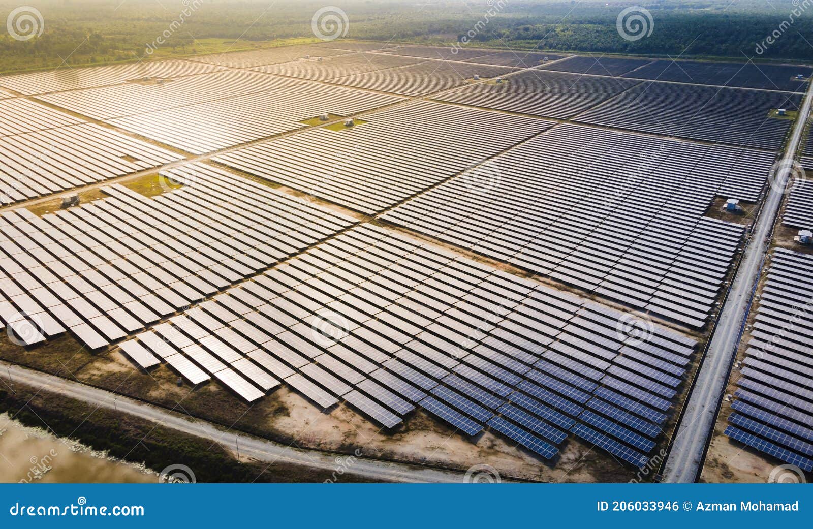 Solar Panel Energy for the Future during Sunrise. Stock Photo - Image ...