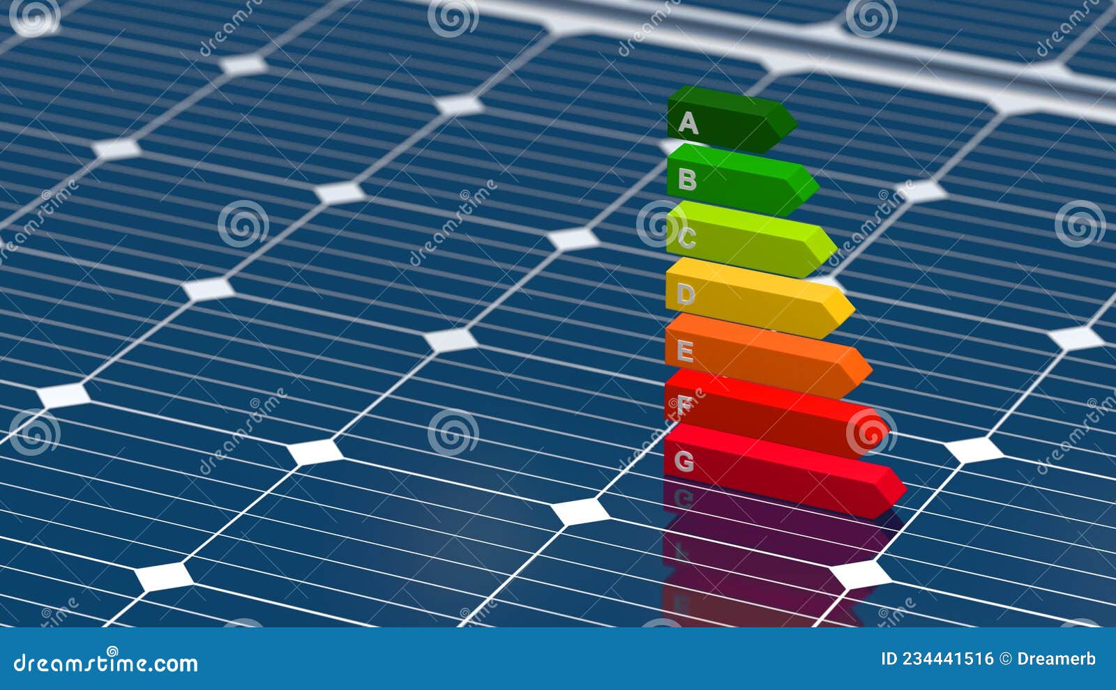 Solar Panel with Energy Label. Close-up Stock Illustration ...