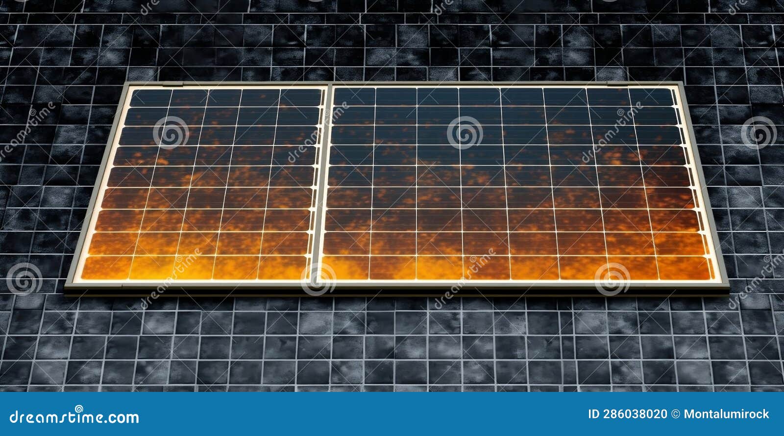 Solar Panel Energy Sun Power, Copy Space Background Stock Illustration ...
