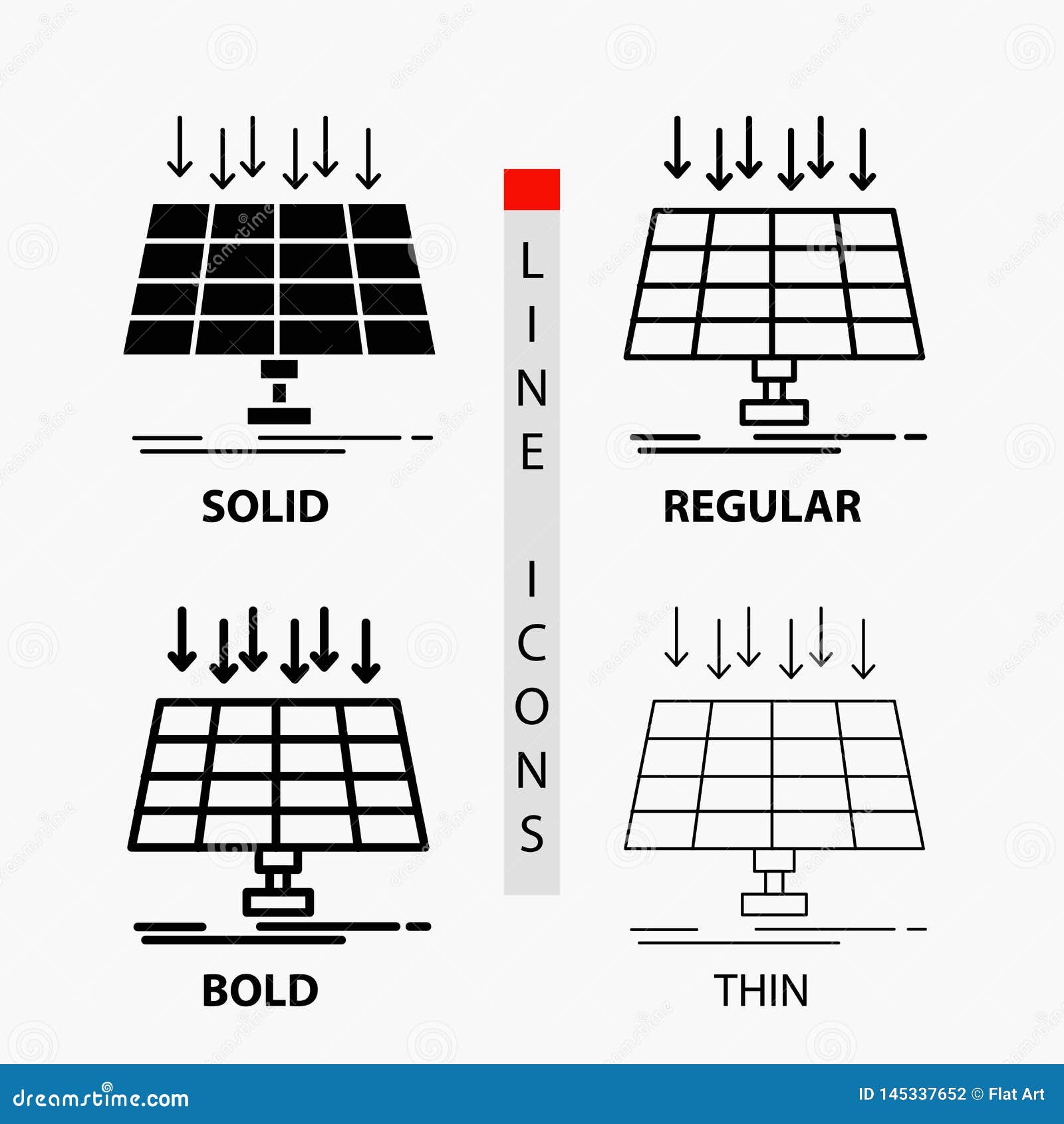 Solar, Panel, Energy, Technology, Smart City Icon in Thin, Regular ...