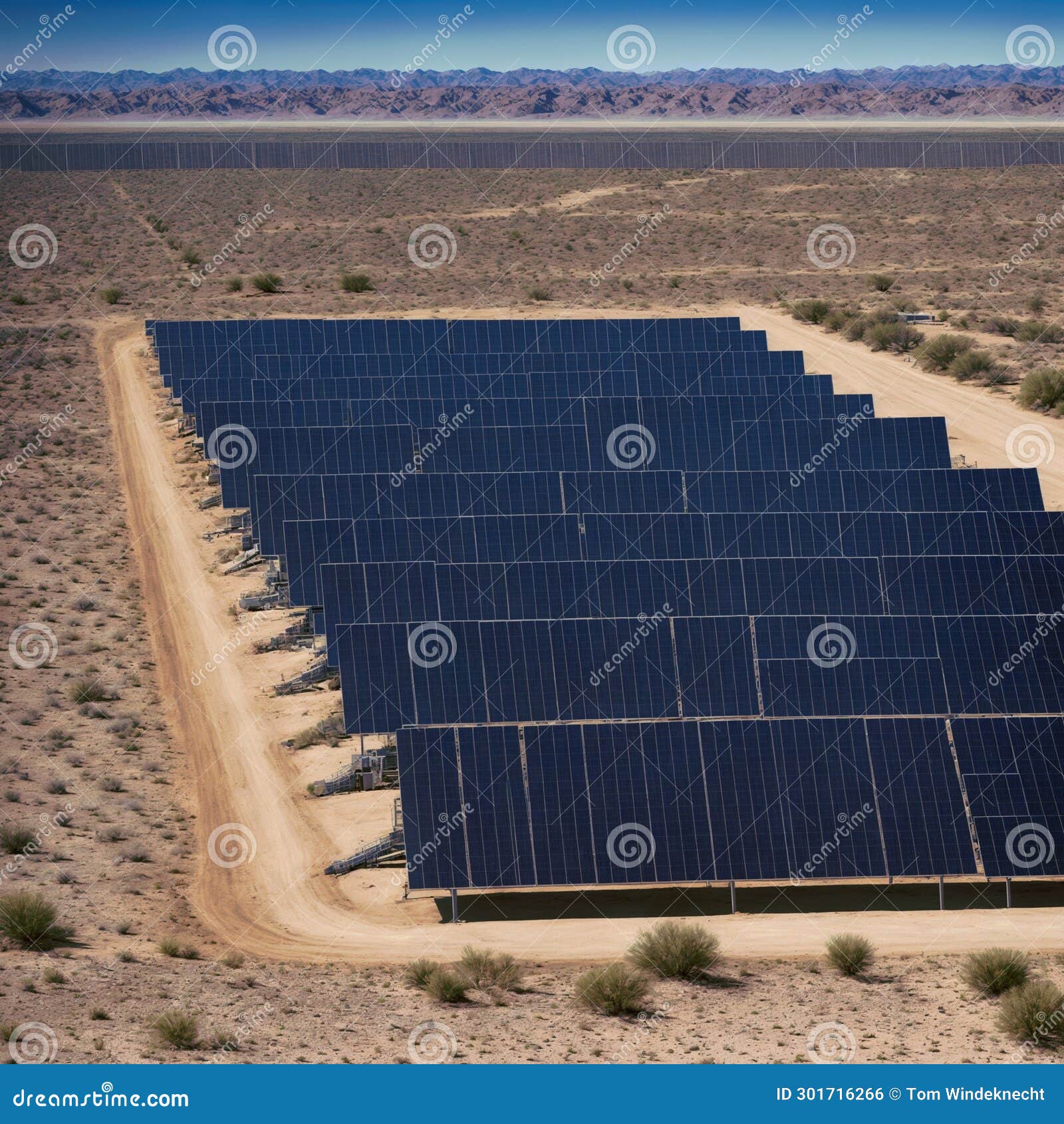 Solar Panel Farm in the California Desert Stock Illustration ...