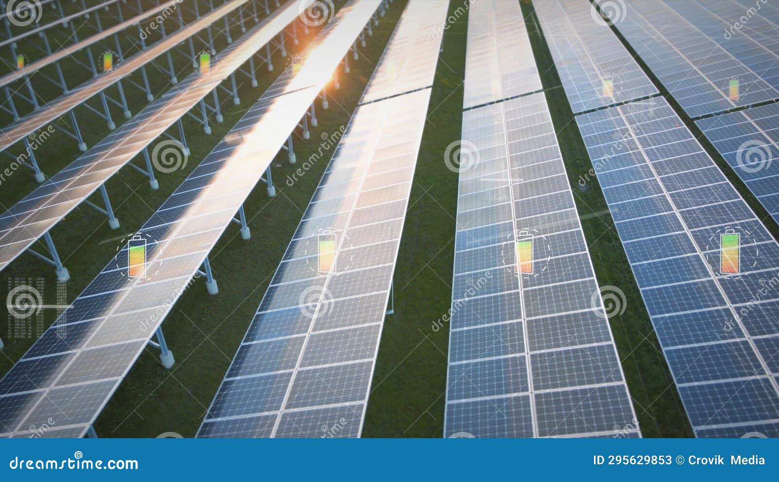 Solar Panel Farm Generating Electricity for National Grid Stock Image ...