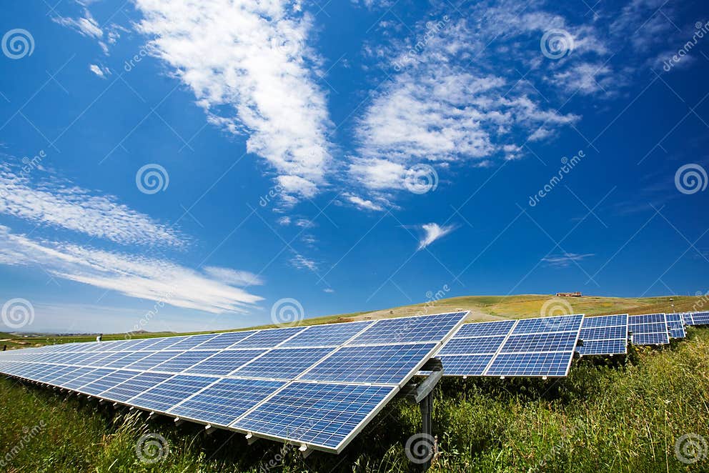 Solar panel field stock image. Image of light, reflected - 30903749