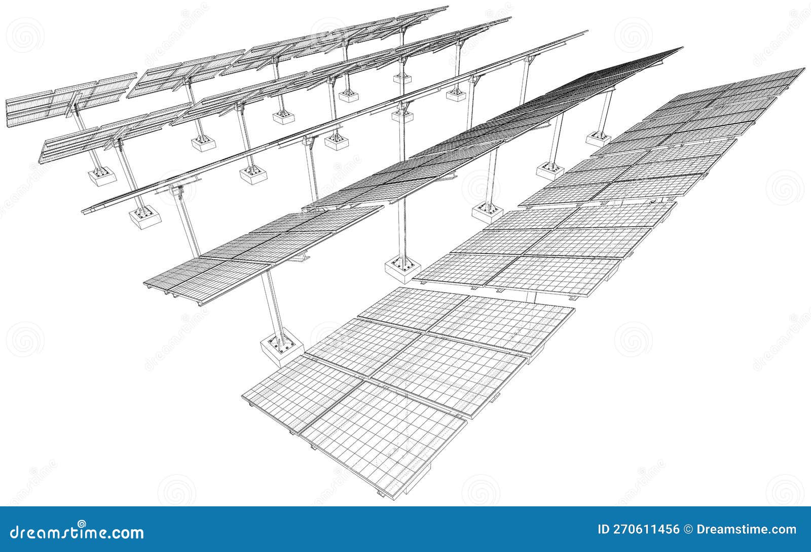Solar Panel Field stock illustration. Illustration of sketch - 270611456
