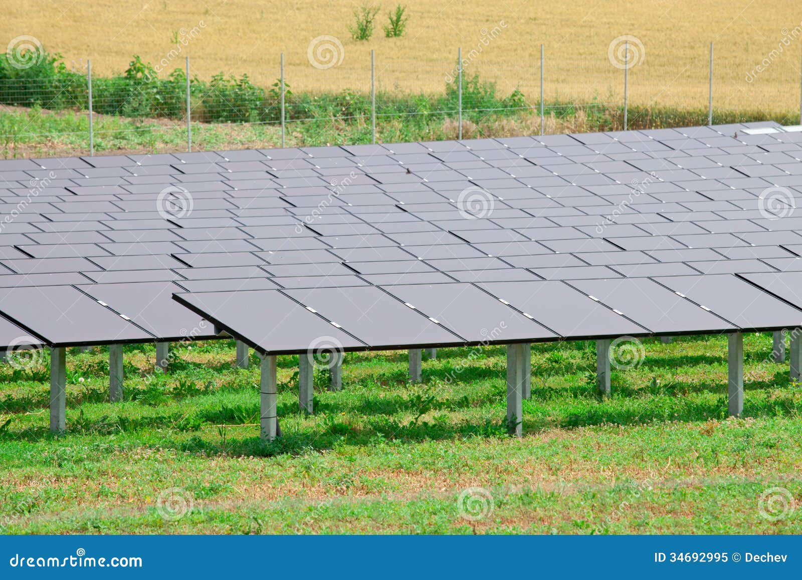 Solar panel on the field stock image. Image of energy - 34692995