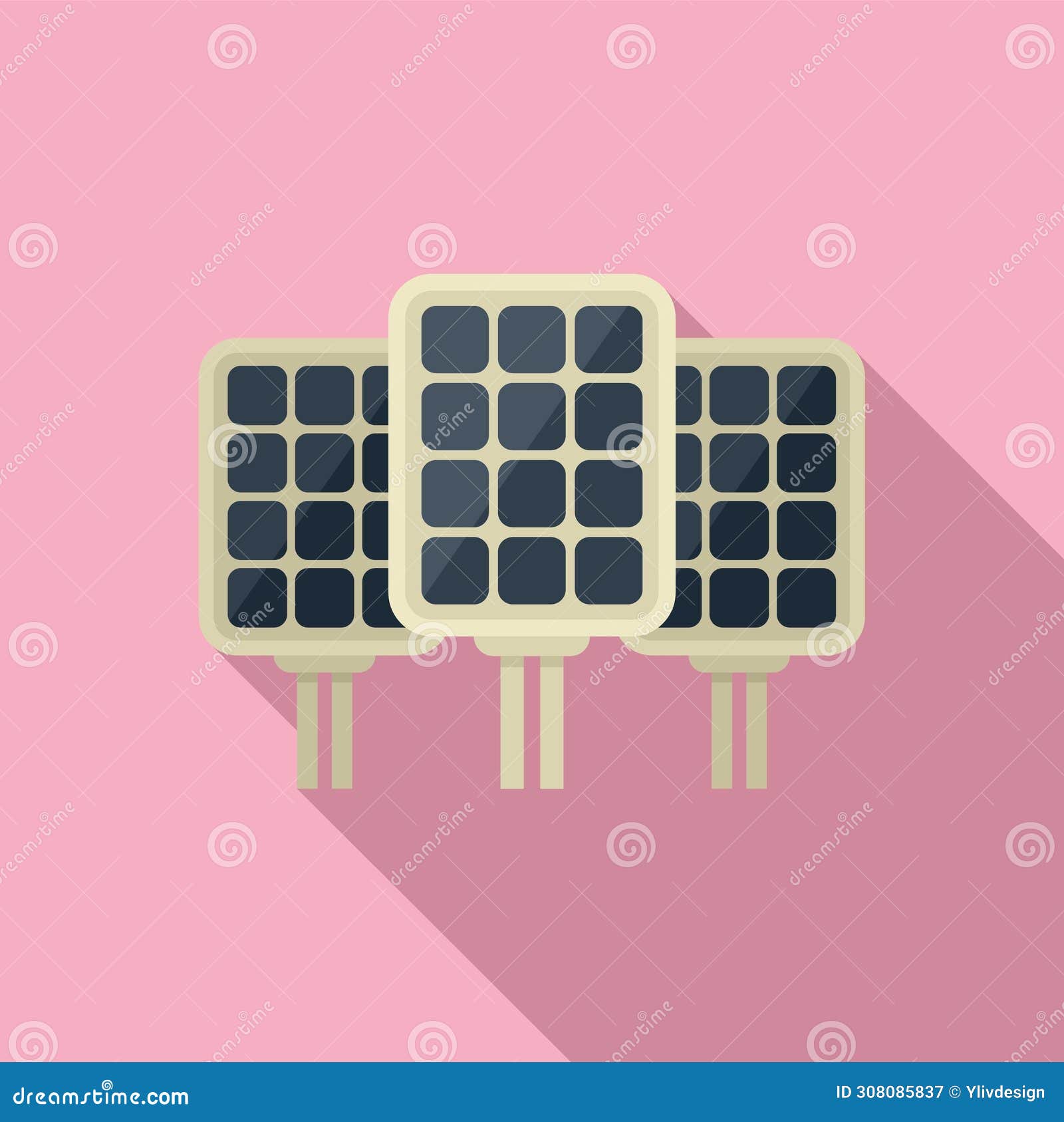 Solar Panel Field Icon Flat Vector. Sunlight Grid Roof Stock Vector ...