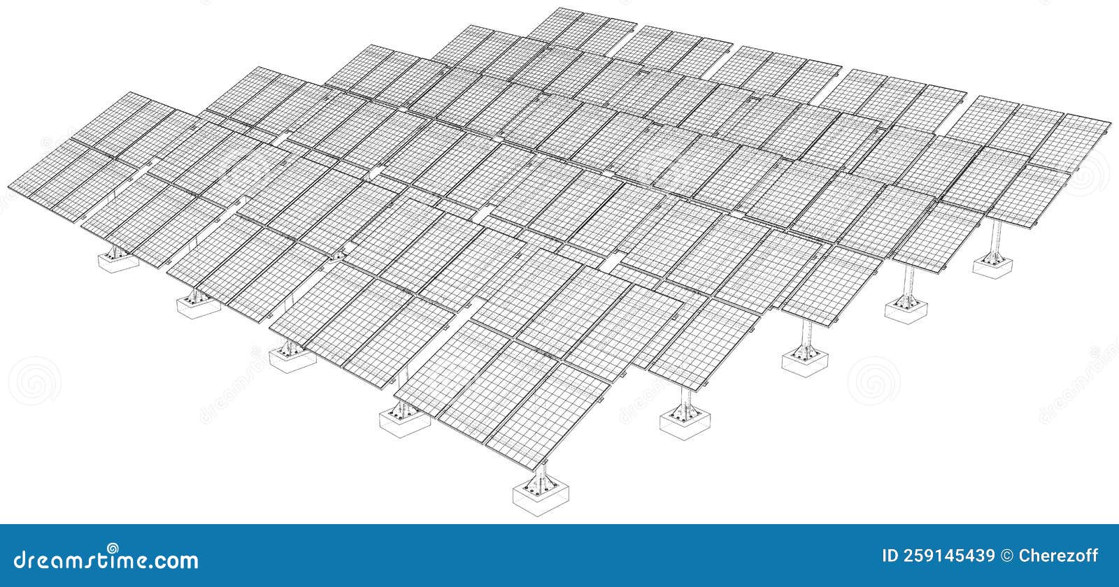 Solar Panel Field. Vector stock vector. Illustration of blueprint ...