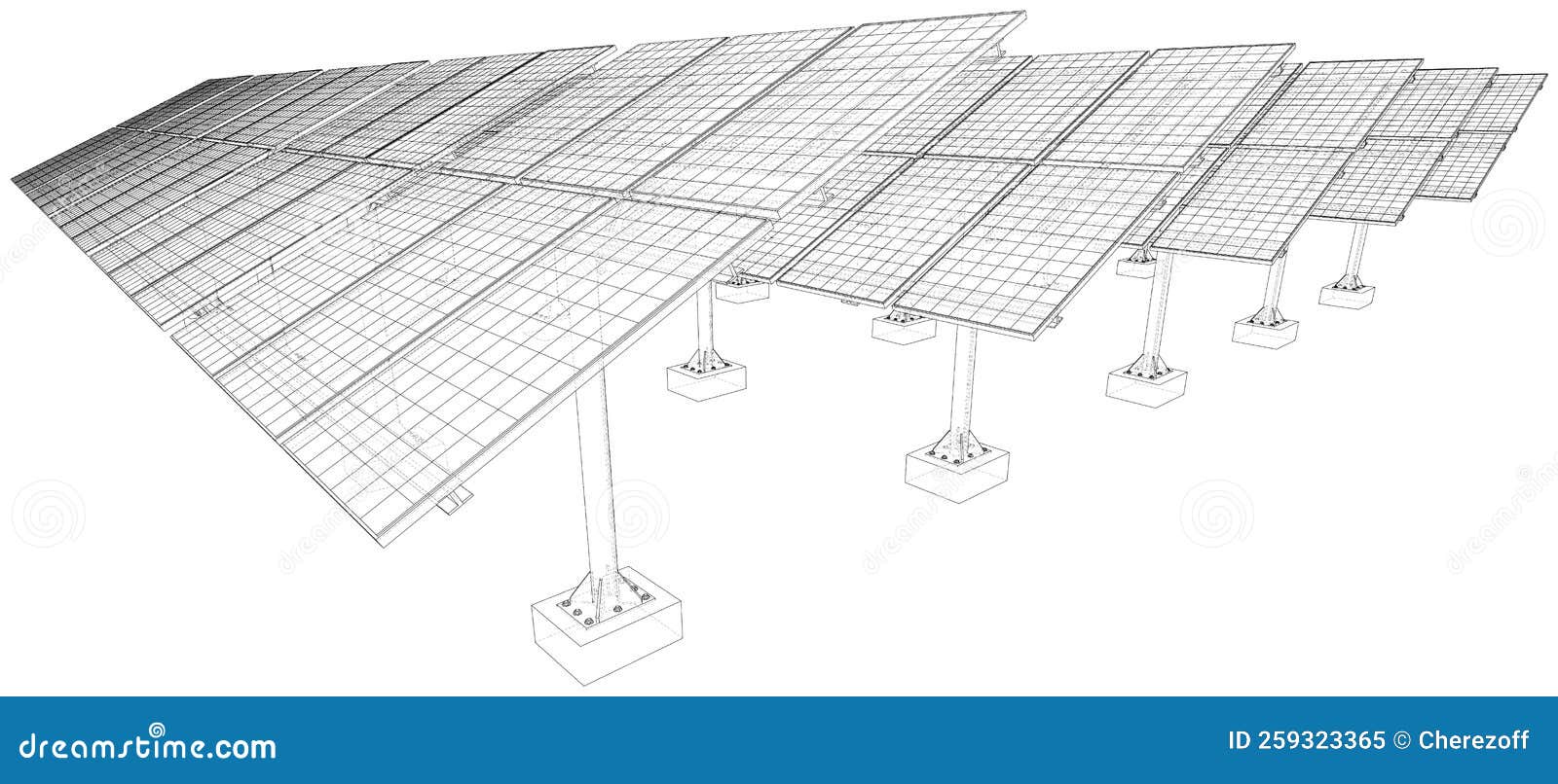 Solar Panel Field. Vector stock vector. Illustration of silhouette ...