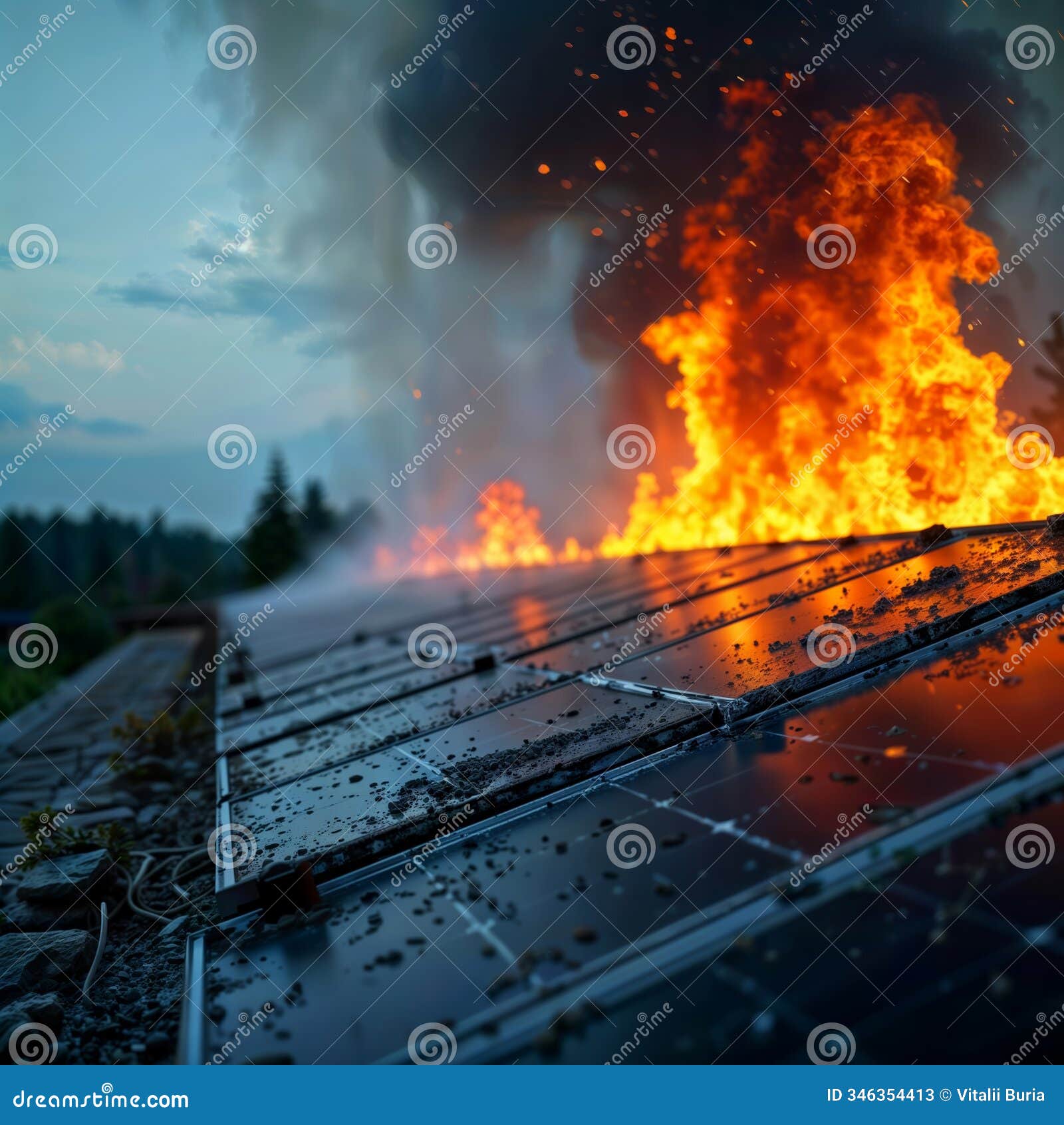 Solar Panel Fire Hazard: Dramatic Flames Engulf Rooftop Renewables ...