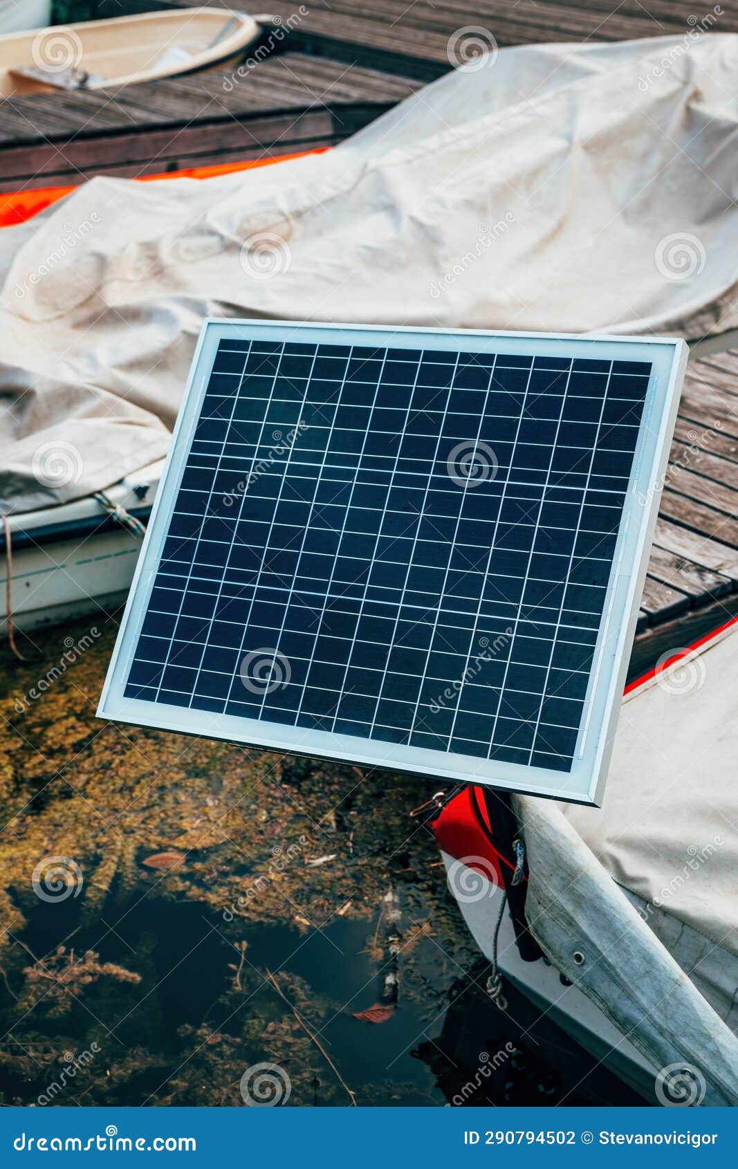 Solar Panel on a Fishing Boat Stock Photo - Image of equipment, nature ...