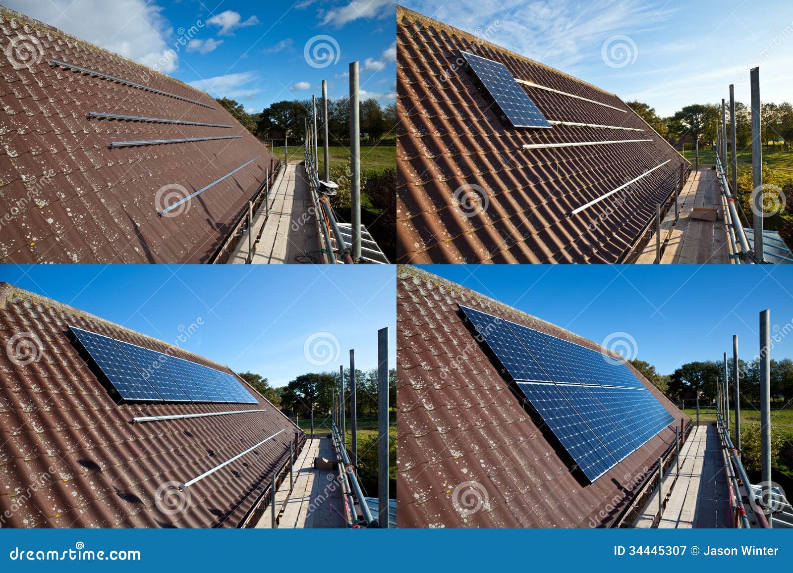 Solar Panel Fitting stock image. Image of cell, environment - 34445307