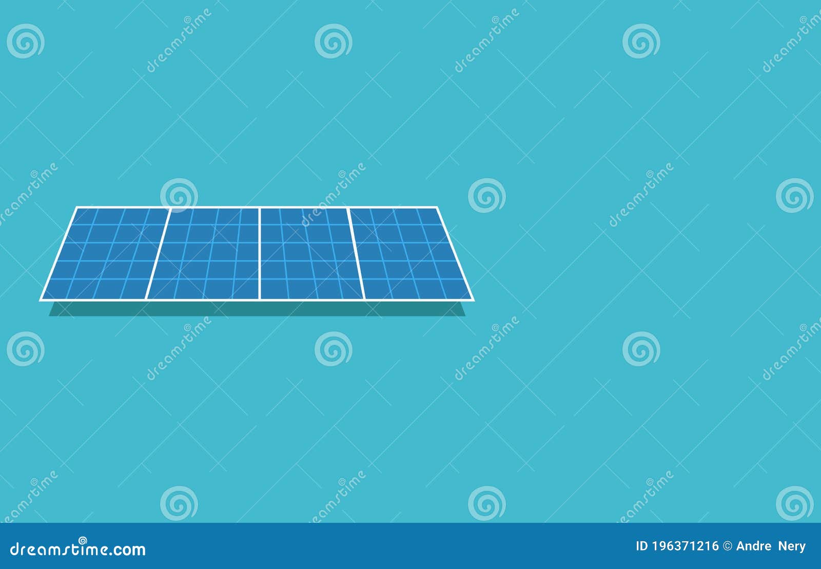 Solar Panel in Flat Design Isolared in Blue Background Concept Image ...