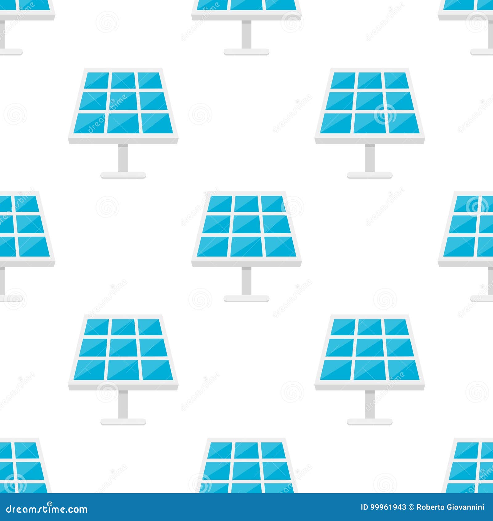 Solar Panel Flat Icon Seamless Pattern Stock Vector - Illustration of ...
