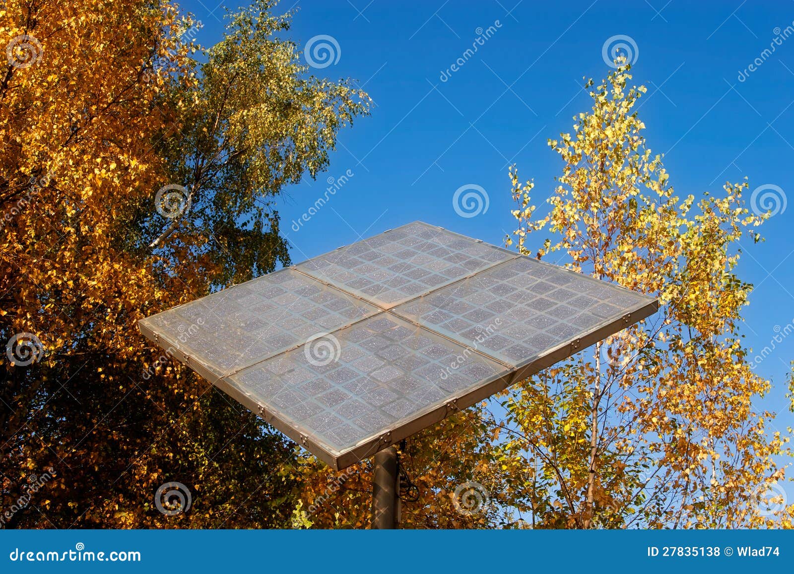 Solar panel in the forest stock photo. Image of supply - 27835138