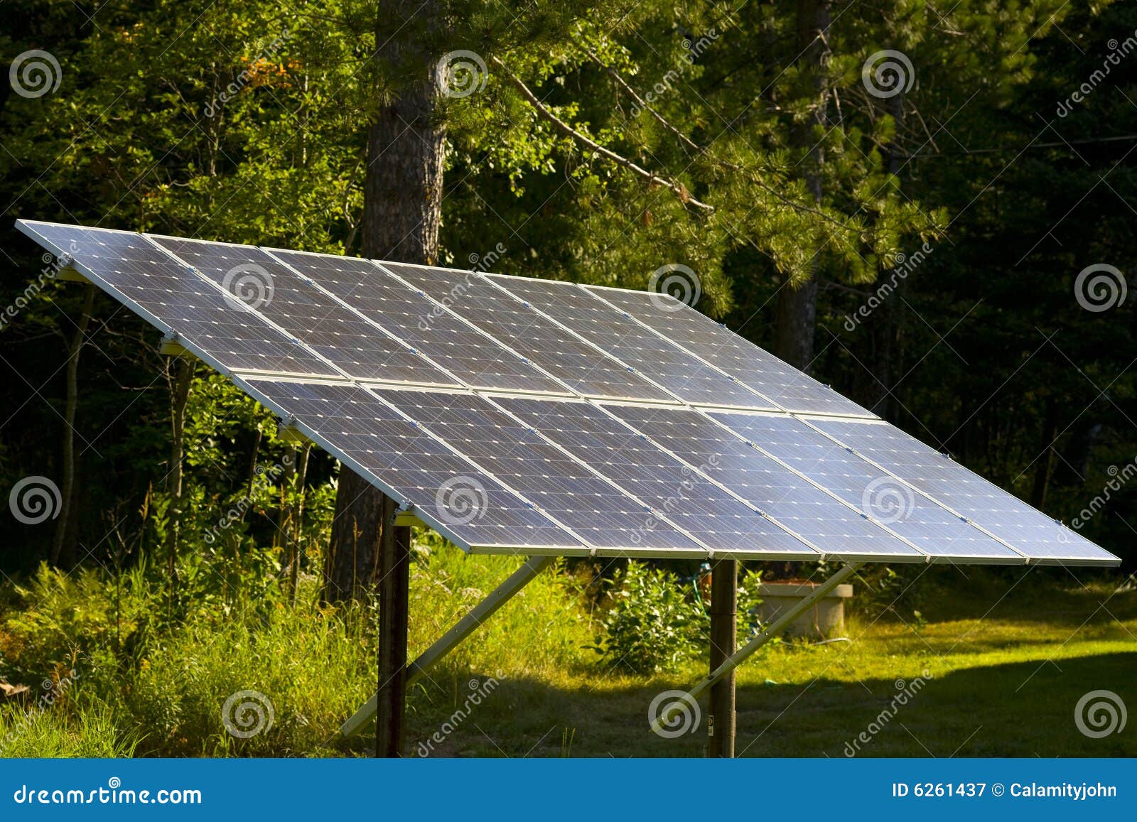 Solar Panel in a Forest Sunbeam Stock Image - Image of gathering ...