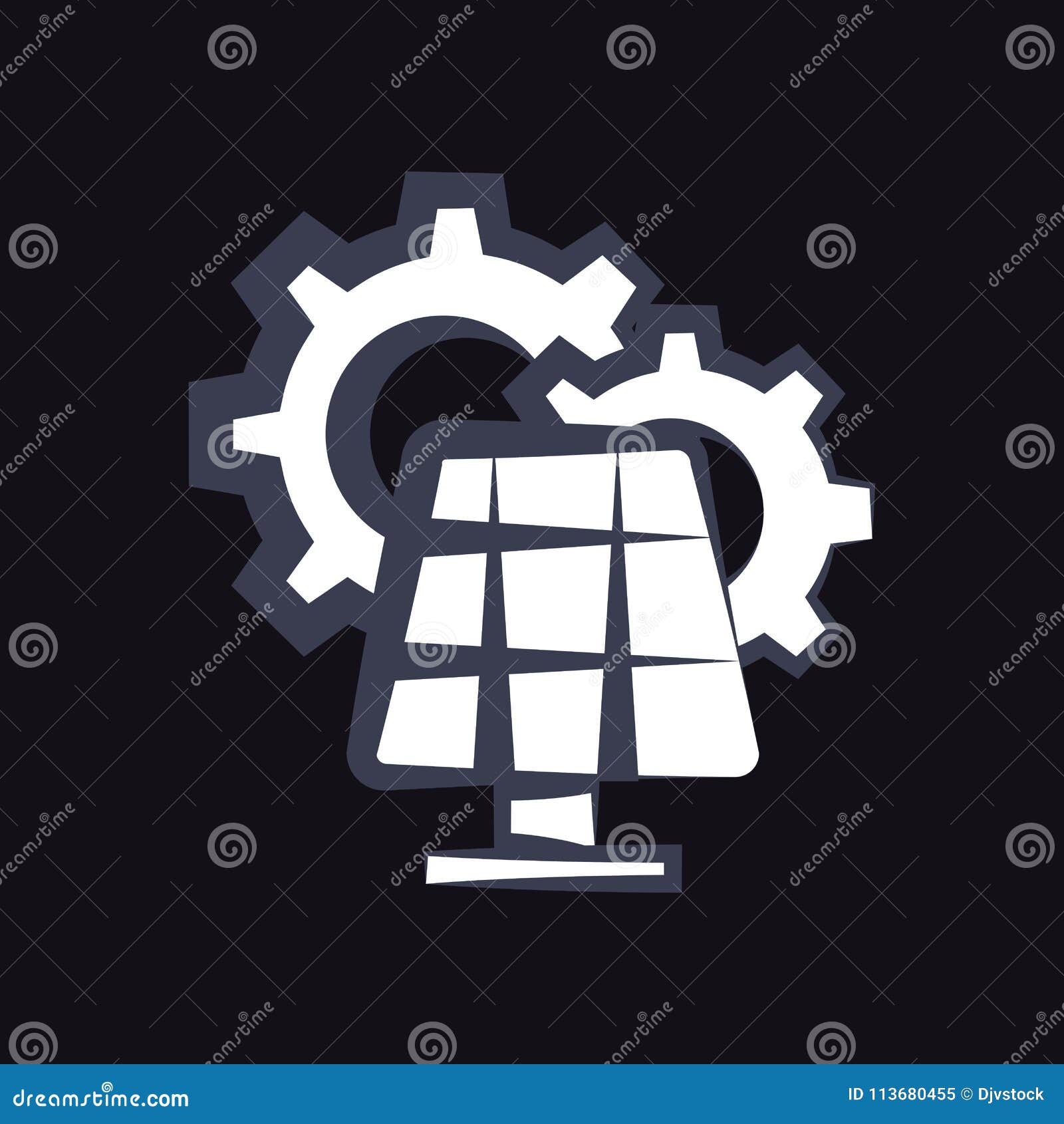 Solar Panel and Gear Wheels Stock Vector - Illustration of alternative ...