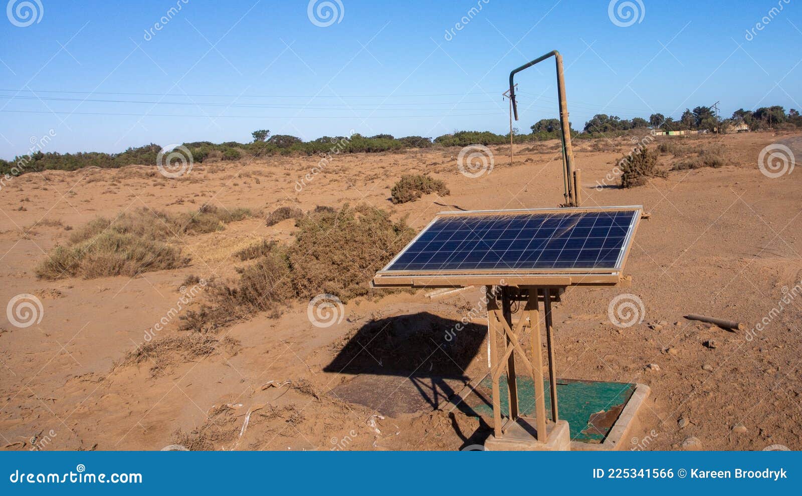 Solar Panel Generating Power for a Water Pump in a Rural Area Stock ...