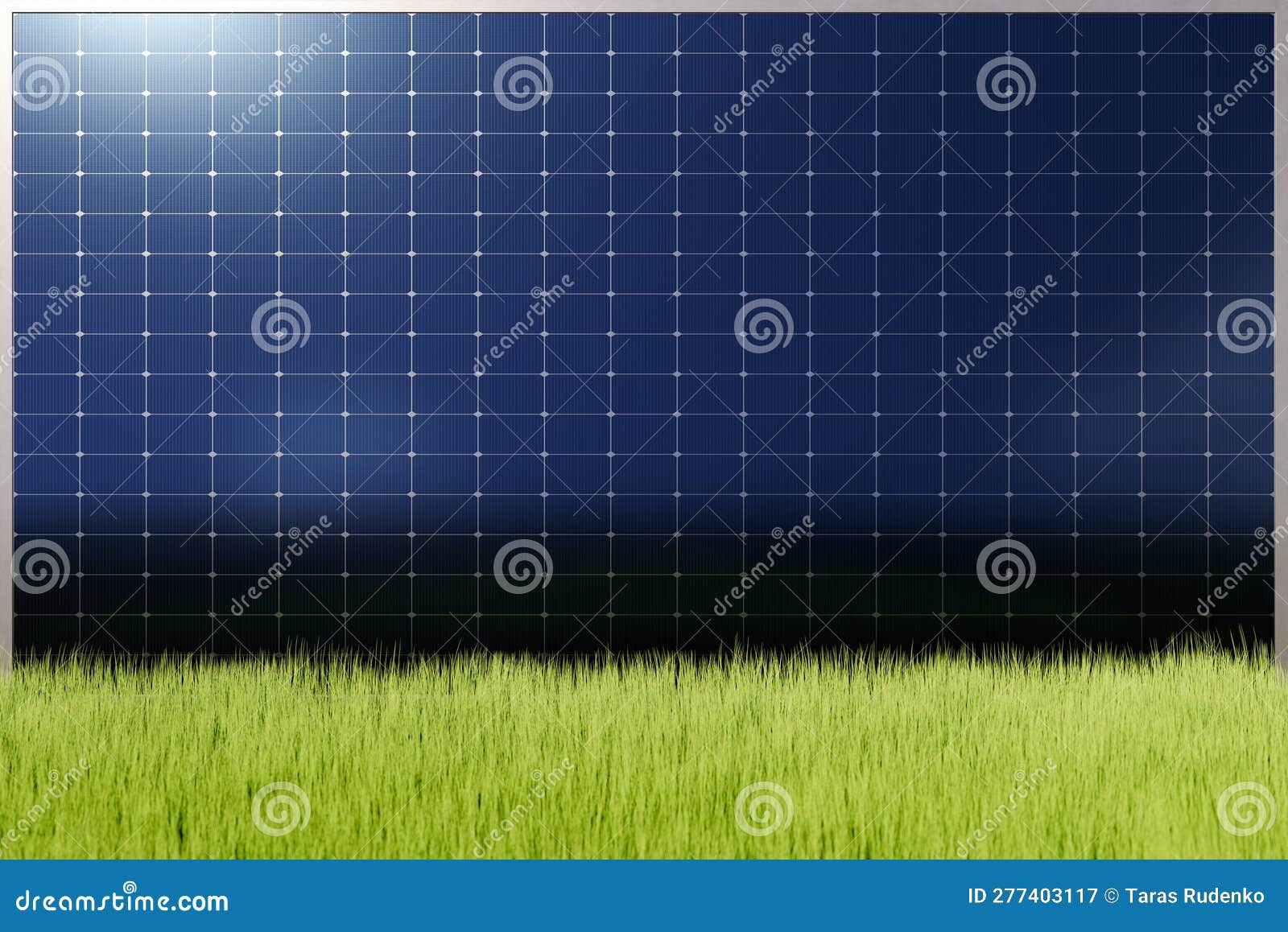 Solar panel on green grass stock illustration. Illustration of industry ...