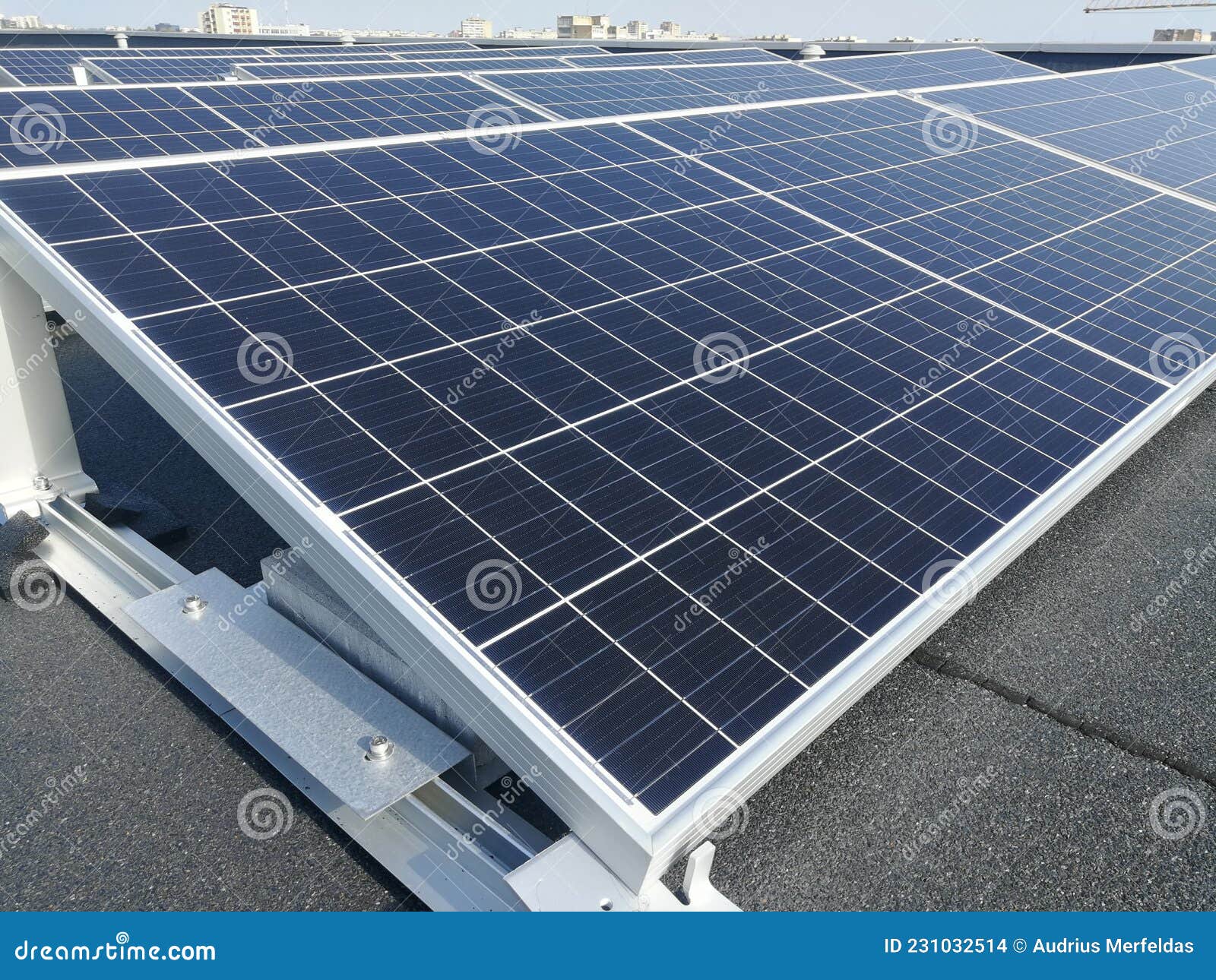 Solar Panel for Green Renewable Power Stock Photo - Image of angle ...