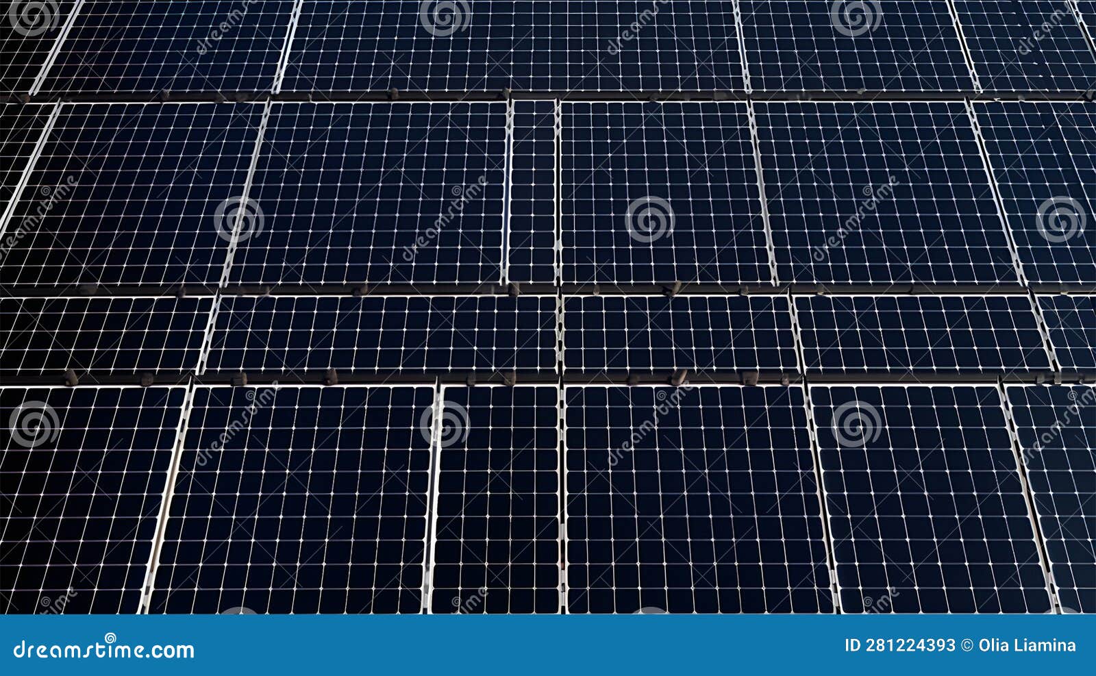 Solar Panels Grid, View from the Top. Generative AI Illustration Stock ...