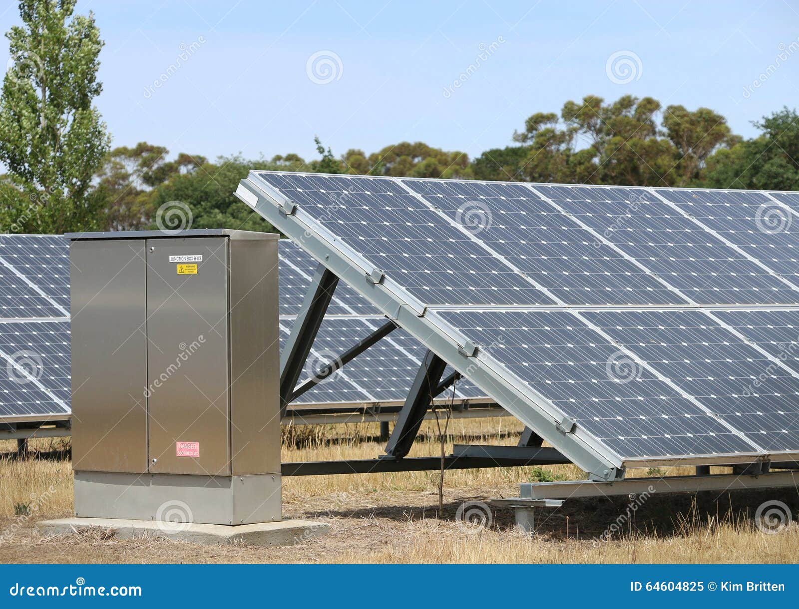 Solar Panel Grids at an Energy Conversion Solar Park Stock Image ...
