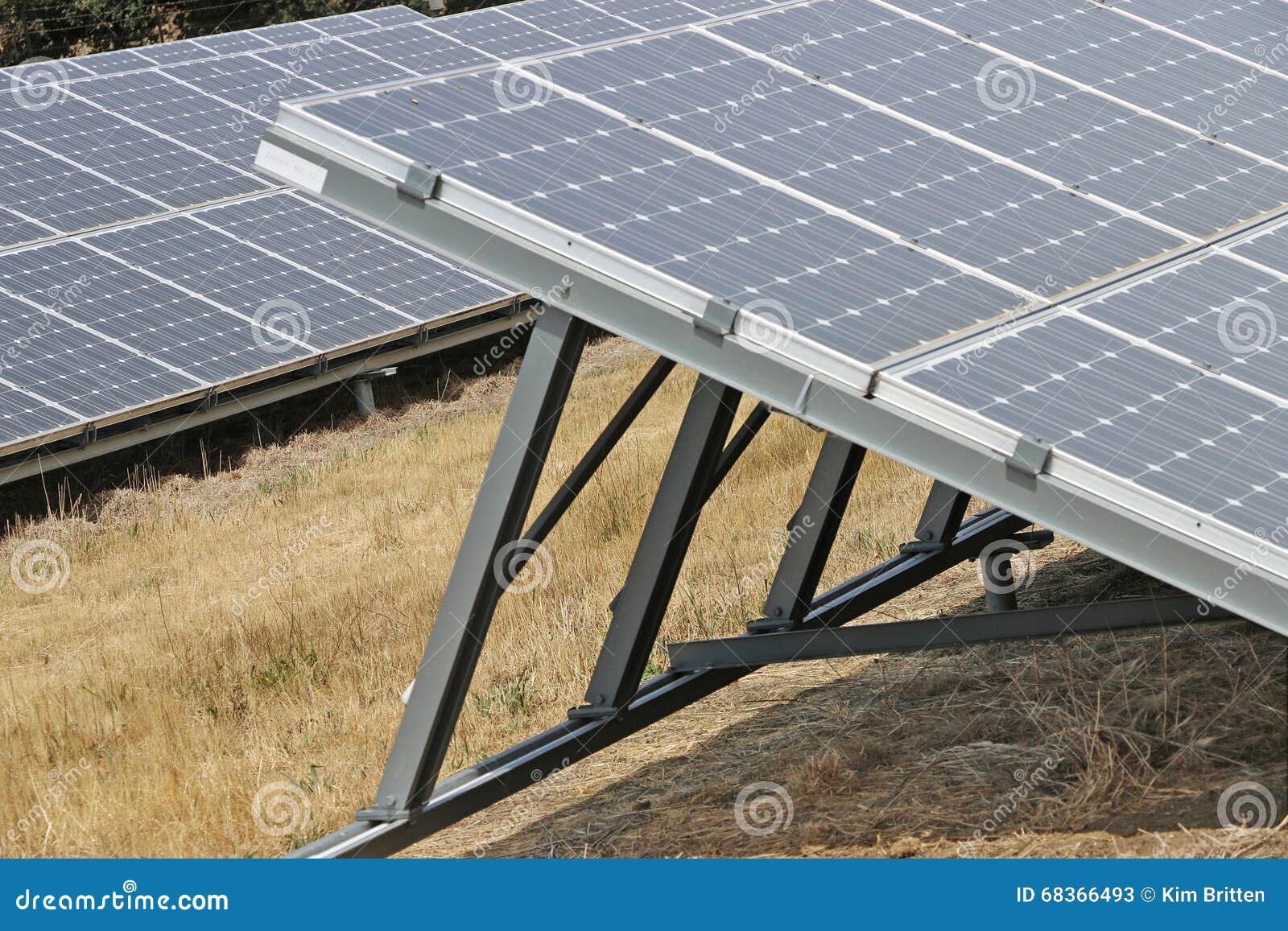 Solar Panel Grids at an Energy Conversion Solar Park Stock Image ...