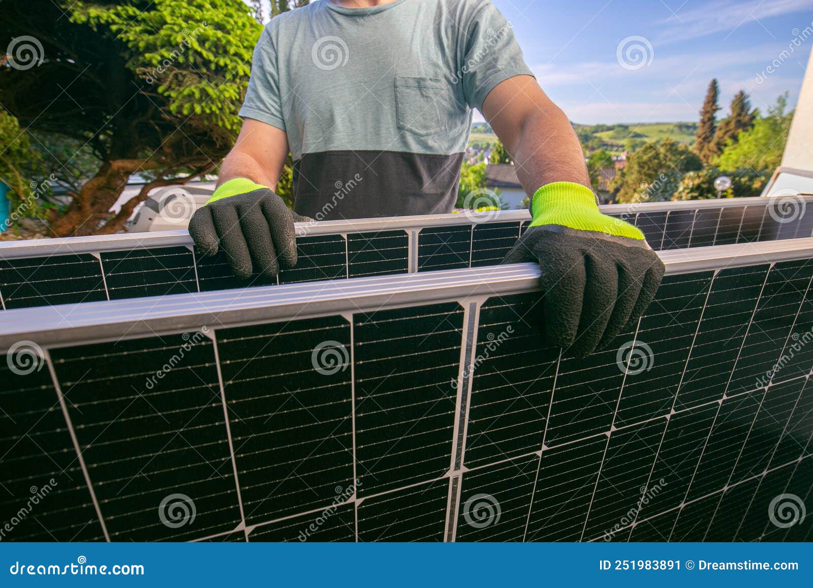 Solar Panel in the Hands of a Worker.installation of Solar Panels.Smart ...